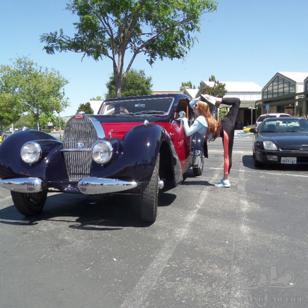 A stretching Bugatti girl - PreWarCar